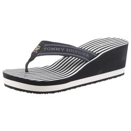 Tommy Hilfiger Dianette &raquo;TH STRIPES WEDGE BEACH SANDAL&laquo;, Zehentrenner, Sommerschuh mit gestreifter Innensohle dunkelblau 37 37 Dianette mit...