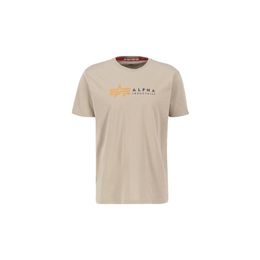 Alpha Industries T-Shirt »Alpha Label T-Shirt« vintage sand 3XL 3XL Single Jersey Stoff