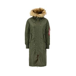 Alpha Industries Winterjacke &raquo;Long Fishtail W&laquo; sage-green M M Flight Nylon Stoff