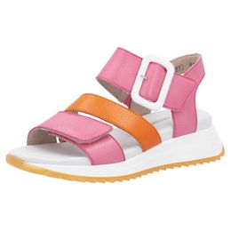 RIEKER SPORT Riemchensandale Sommerschuh, Klettschuh, Outdoorsandale mit weichem Fußbett pink-orange 41 41 Sandale mit großer Zierschließe auf dem...
