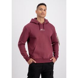 Alpha Industries Hoodie »Organics EMB Hoodie« organic burgundy L L Rib Bündchen an Ärmeln und Saum