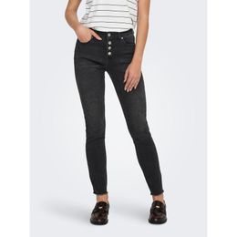 Only Skinny-fit-Jeans »ONLMIA MID WAIST BUTTON SK RW ANK BOX« Washed Black XS (34) - Länge 32 Länge 32 XS (34) Knöchellange Jeans von Only