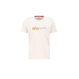 Alpha Industries T-Shirt »Alpha Label T-Shirt« jet stream white S S Single Jersey Stoff
