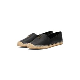 Tommy Hilfiger Espadrille »TH LOGO LEATHER ESPADRILLE«, Sommermode, Flats, Slipper, Schlupfschuh in schmaler Form schwarz 40 40 Slipper mit...