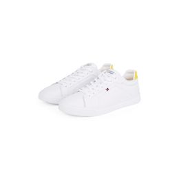 Tommy Hilfiger Sneaker »ICON COURT PINPERF LTH«, Freizeitschuh, Halbschuh, Schnürer mit weich gepolstertem Schaftrand weiß 41 41 Basic Sneaker mit...