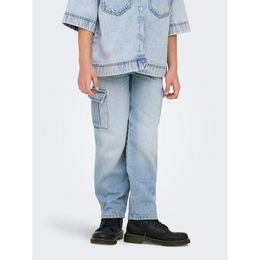 KIDS Only Cargojeans »KOGHARMONY WIDE CARGO CARROT AZG NOOS« Light Blue Denim 158 - N-Gr N-Gr 158 Jeans von KIDS Only für Mädchen