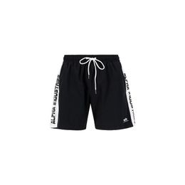 Alpha Industries Herren Shorts &raquo;Printed Stripe Swim Short&laquo; schwarz-wei&szlig; XS, Normalgr&ouml;&szlig;en