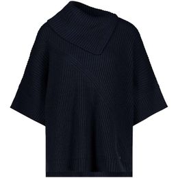 monari Strickpullover mit Umschlagkragen marine 38 38 Pullover mit großem asymetrischem Umschlagkragen von monari