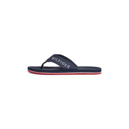 Tommy Hilfiger Zehentrenner »COMFORT HILFIGER BEACH SANDAL«, Badeschuh, Schlupfschuh mit Logoschriftzug dunkelblau 45 45 Sommerlicher Badeschuh mit...