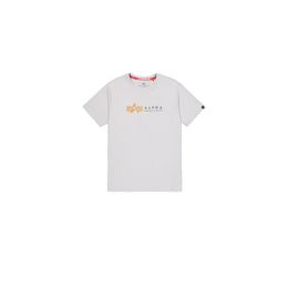 Alpha Industries T-Shirt »Alpha Label T-Shirt« pastel grey XL XL Single Jersey Stoff