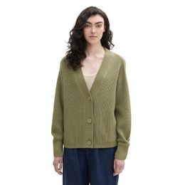 Tom Tailor Denim Cardigan mit Strickstruktur und Knopfleiste greyish green XL (42) XL (42) Cardigan von Tom Tailor Denim