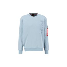 Alpha Industries Sweater »Embroidery Sweatshirt« greyblue S S Brushed Fleece Stoff