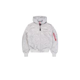 Alpha Industries Bomberjacke »MA-1 Zip Hood Backprint« pastel grey Flight Nylon Stoff