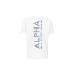 Alpha Industries T-Shirt »Backprint T-Shirt Reflective Print« white/reflective XL XL Single Jersey Stoff