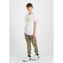 Alpha Industries T-Shirt »Basic T Foil Print Kids« white/yellow gold 8 8 Gewebtes Alpha Label am Saum