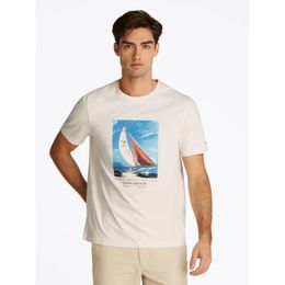 Tommy Hilfiger T-Shirt »HILFIGER COLOR PHOTO PRINT TEE«, mit modischem Print Ivory Petal XXL XXL Rundhalsshirt von Tommy Hilfiger Menswear