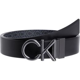 Calvin Klein Wendegürtel »ADJ/REV CK METAL BOMBE MONO 35MM« im Wendedesign Black Smooth/Classic Mono