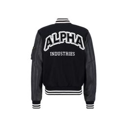 Alpha Industries Collegejacke &raquo;PU College Jacket Light&laquo; black XL XL Kunst Melton Stoff