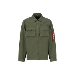 Alpha Industries Hemdjacke »Twill Overshirt« dark olive S S Cotton Twill Stoff