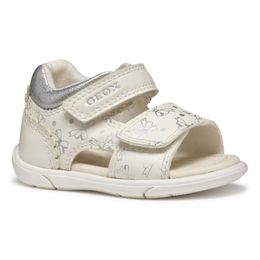 Geox Lauflernschuh »B SANDAL ZAPITO GIRL«, Glitzersandale, Klettschuh, Babyschuh mit Metallic Druck weiß-silberfarben 24 24 Festliche Sandale für...