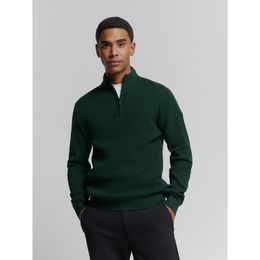 NO EXCESS Stehkragenpullover mit Zipper dark green M M Zipp-Pullover für Herren von NO EXCESS