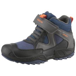 Geox Winterstiefel &raquo;J NEW SAVAGE BOY B ABX&laquo; Trekkingboots, Winterstiefel, Kindergartenschuh mit Warmfutter blau-grau 27 27 Bequeme Klettboots f&uuml;r...