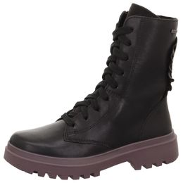 Superfit Schn&uuml;rboots &raquo;ABBY WMS: mittel&laquo; mit R&uuml;schchen-Details an der Ferse schwarz-violett 34 34 Superleichte Plateaustiefelette