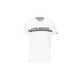 Alpha Industries T-Shirt »T-Shirt« white/black 4XL 4XL Flag Label am linken Ärmel