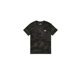 Alpha Industries T-Shirt »Backprint T-Shirt Camo« black camo L L Single Jersey Stoff