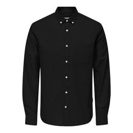 Only & Sons ONLY & SONS Langarmhemd »ONSALVARES SLIM LS OXFORD SHIRT OTL« Black L - N-Gr N-Gr L Cooles Hemd von Only & Sons