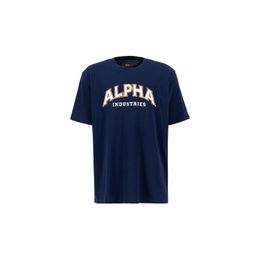 Alpha Industries T-Shirt »College T-Shirt« ultra navy L L Single Jersey Stoff