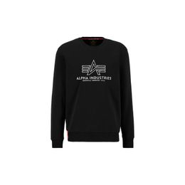 Alpha Industries Sweater »Basic Sweater Embroidery« black/white M M RBF Loop Label am Saum
