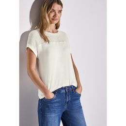 Street One Shirttop mit Lochmuster Detail off white 42 42 T-Shirt von Street One