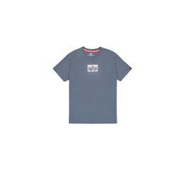 Alpha Industries T-Shirt »Satin Logo T-Shirt« denim blue S S Single Jersey Stoff