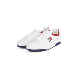 Tommy Jeans Sneaker »(NEW) TJM CUPSOLE LEATHER ESS«, Freizeitschuh, Halbschuh, Schnürschuh im Basket-Look weiß-rot-blau 43 43 Plateausneaker mit...