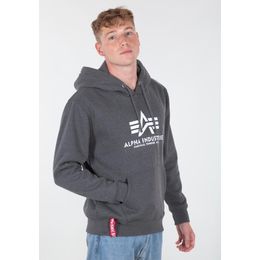 Alpha Industries Hoodie »Basic Hoodie BL« charcoal heather/white XS XS Brushed Fleece Stoff
