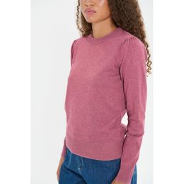 Saint Tropez Rundhalspullover »MilaSZ« Red Violet Melange M M Casual Pullover von Saint Tropez