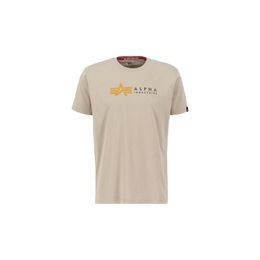 Alpha Industries T-Shirt »Alpha Label T-Shirt PP« vintage sand M M Single Jersey Stoff