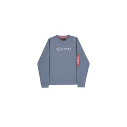 Alpha Industries Sweater »Alpha Label Sweatshirt« denim blue S S Brushed Fleece Stoff
