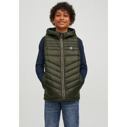 Jack & Jones JACK & JONES JUNIOR Steppweste »JJEHERO BODYWARMER HOOD NOOS JNR« Rosin 152 152 Gefütterte Steppweste mit Badge für Jungen