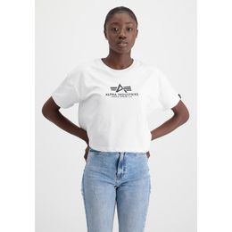 Alpha Industries T-Shirt »Basic Boxy T Women« white L L Alpha Logo Loop Label am Saum