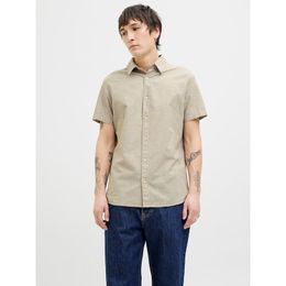 Jack & Jones JACK & JONES Kurzarmhemd »JJEBREEZE SHIRT SS SN« mit Hemdkragen Crockery L - N-Gr N-Gr L Cooles Hemd von Jack & Jones