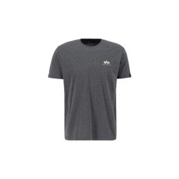 Alpha Industries T-Shirt »Basic T-Shirt SL« charcoal heather/white M M Single Jersey Stoff