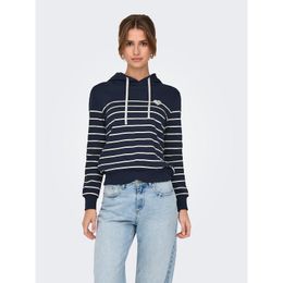 Only Kapuzensweatshirt »ONLADELLE L/S STRIPE HOOD SWT« mit Herz-Stickerei Navy Blazer Stripes:Cloud dancer + emb. heart (silver) S (36) S (36)...