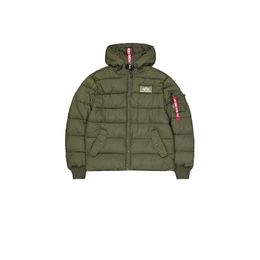 Alpha Industries Winterjacke »Hooded Puffer Alpha FD« dark green S S Tafetta Stoff