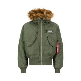 Alpha Industries Winterjacke »45/P Hooded« sage-green M M Flight Nylon Stoff