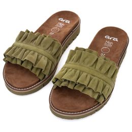 Ara Pantolette &raquo;KENT&laquo;, Slides, Flats, Sandale mit geraffter Bandage kiwi 36 36 Pantolette mit geraffter Bandage