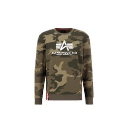 Alpha Industries Sweater »Basic Sweater Camo« olive camo 3XL 3XL Rib Bündchen am Hals, Ärmeln und Saum