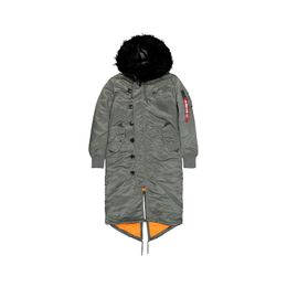 Alpha Industries Winterjacke &raquo;Long Fishtail W&laquo; vintage green L L Flight Nylon Stoff