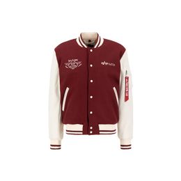 Alpha Industries Bomberjacke »Varsity Air Force Jacket« burgundy XL XL Kunst Melton Stoff